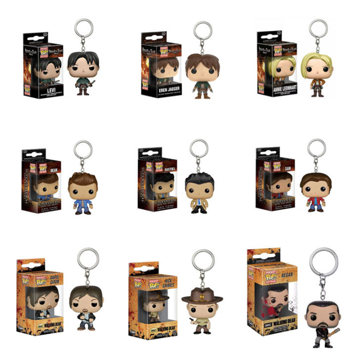 Anime Attack on Titan Funko POP Keychain PVC Levi Eren Jager Annie ...