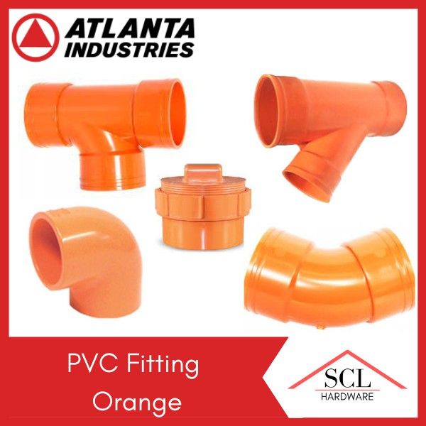 ATLANTA PVC Orange Pipe Fittings (Elbow, Wye, Tee, Cleanout Plug) 2 ...