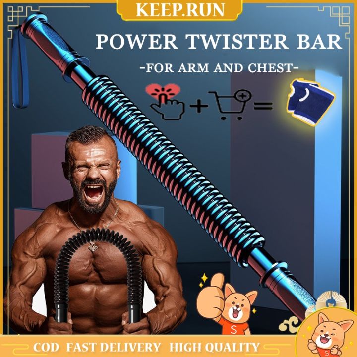 Welcome Spring Bar Resistance Bar Power Twister Bar 20-60KG Arm And Chest Builder Strength Gym ...