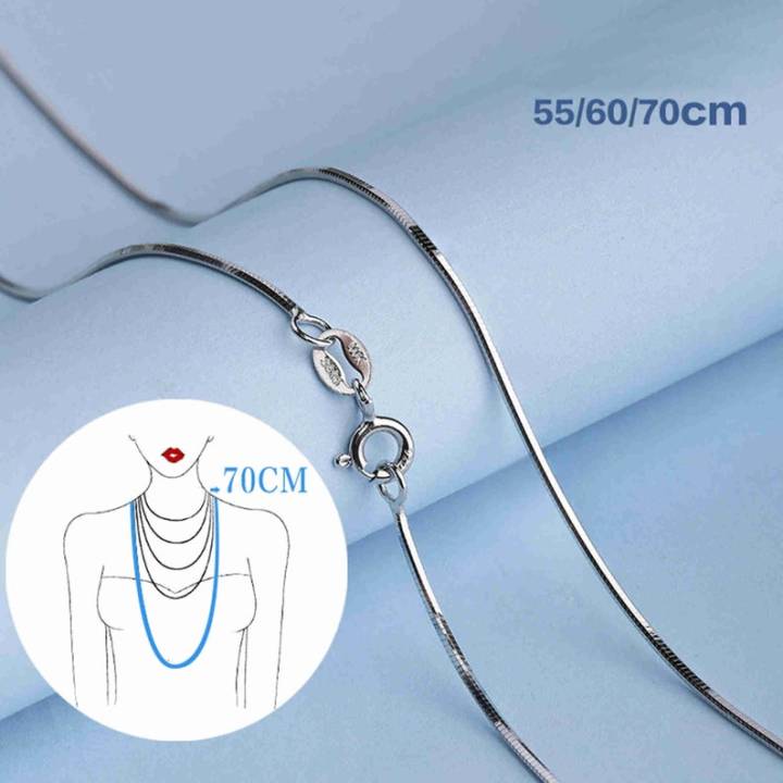 Kalung Rantai Ular Perak Sterling Ukuran 45 cm 50 cm dan 60 cm / Kalung Titanium Kilat / Kalung ...