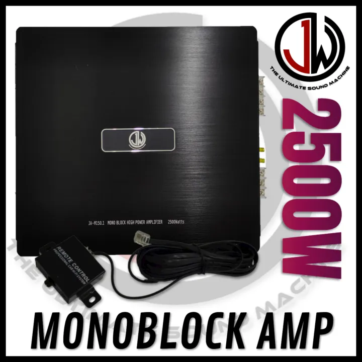 JW HIFI Monoblock Amplifier Car 2500W Monoblock CLASS D 2 Channel High ...