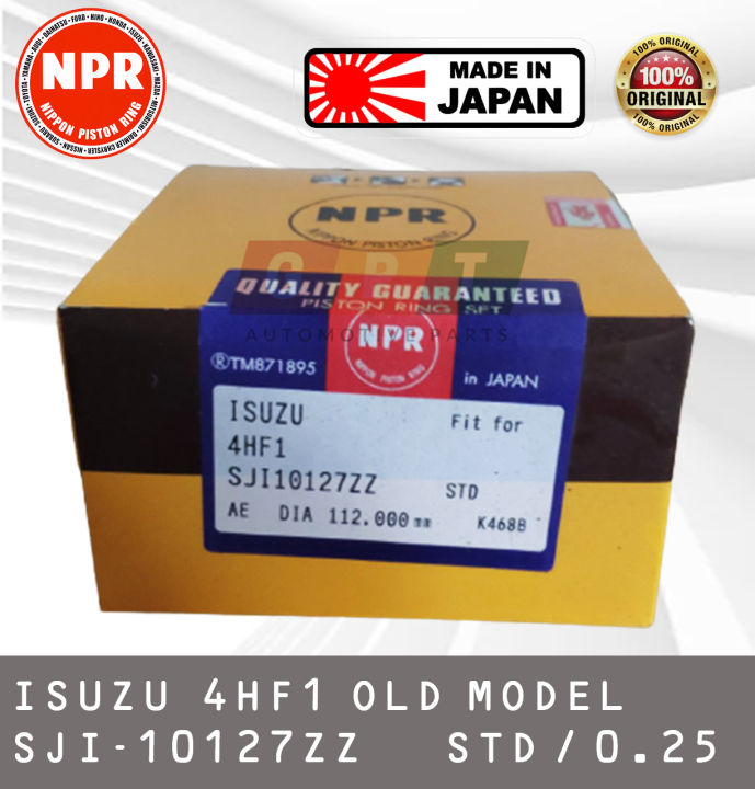 NPR Piston Ring for ISUZU 4HF1 OLD MODEL (SJI-10127 ZZ) STD SIZE ...