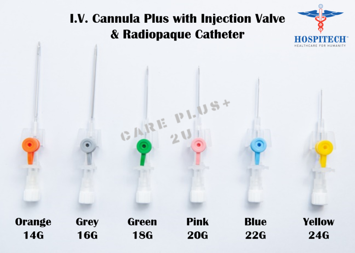 IV Cannula / Catheter with Valve [ Size: 18G / 20G / 22G / 24G ] (1pc/pkt) | Lazada