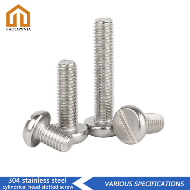 DIY Tool Set 304 Stainless Steel M3 M4 M5 Length 5mm-30mm Slotted Round Head Machine Screws ...
