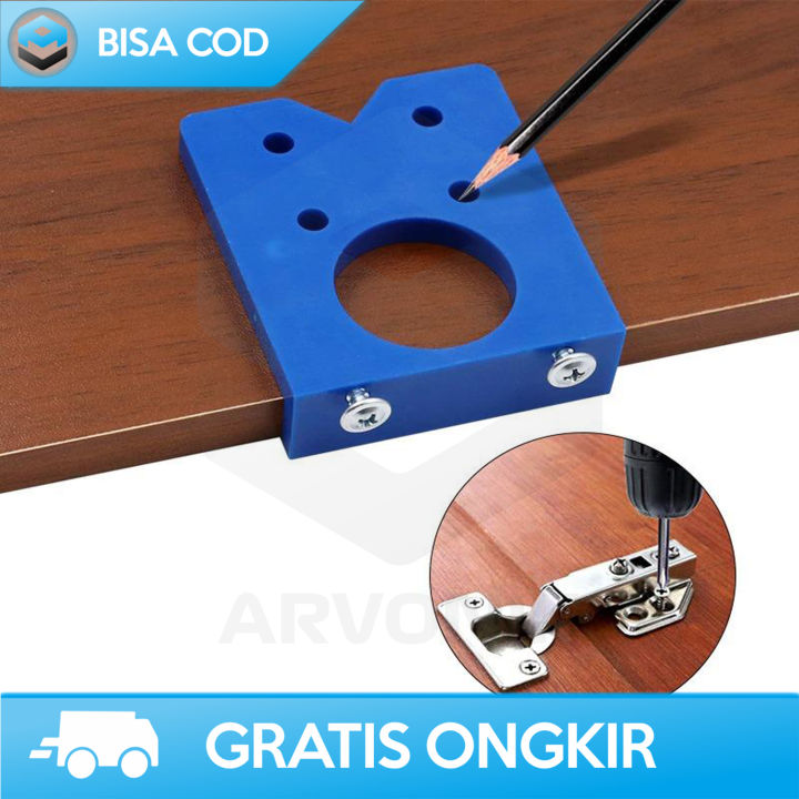 ALAT BANTU PENANDA TITIK LUBANG BOR ENGSEL HINGE HOLE DRILL GUIDE ...