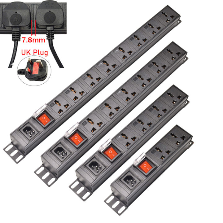 Pdu Power Strip Unit C14 Input 2 10 Ways Universal Socket 2 Uk Plugs Compatible Switch For