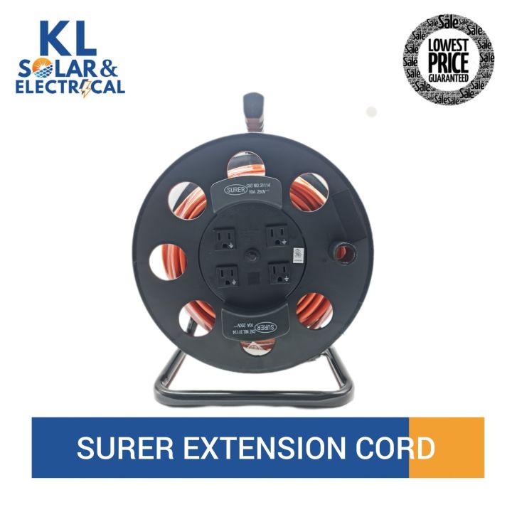 Surer Portable Power Extension (Heavy Duty Extension Cord) 100 Ft ...