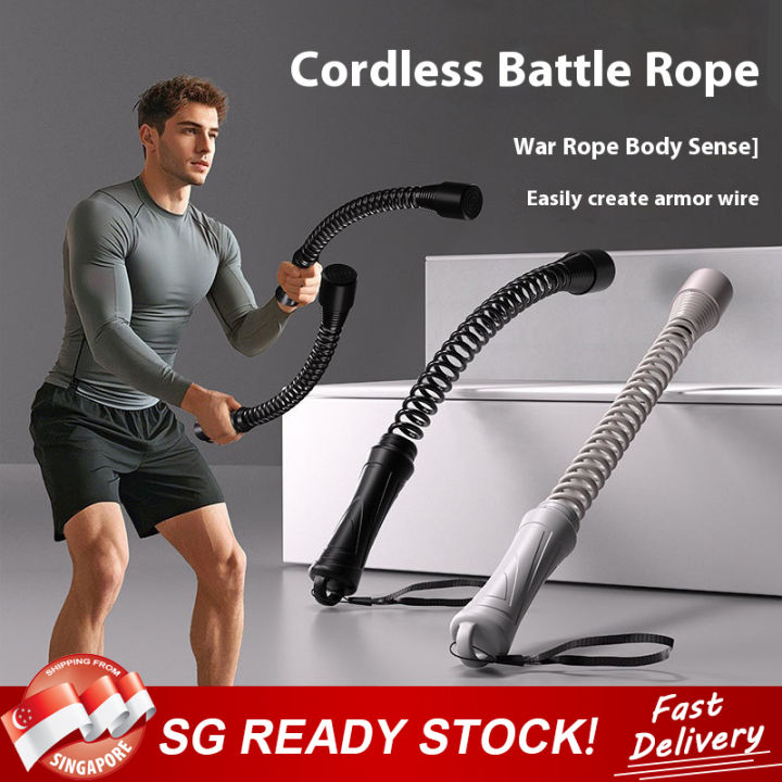 sg⚡Ropeless Battle Ropes Cordless Training Rope Fitness Equipment Arm ...