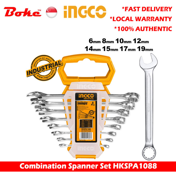 INGCO HKSPA1088 Combination spanner set | Lazada Singapore