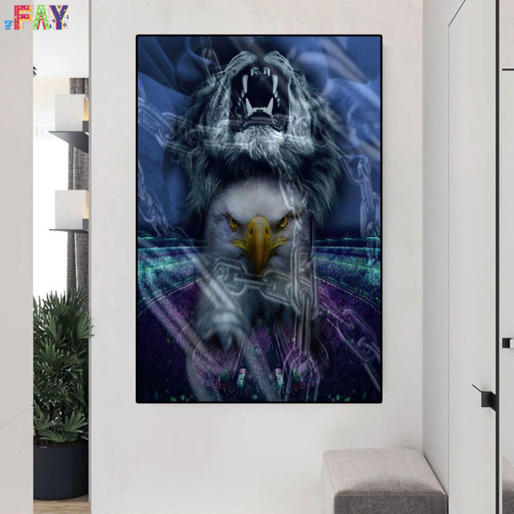 Vintage Animal Rules and Rule Lion Eagle Poster Printing Canvas ...