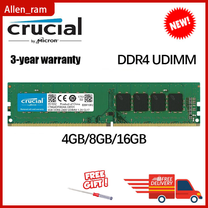 Crucial ddr4 PC Memory 4gb 8gb 16gb 3200mhz 2666mhz 2400mhz 2133mhz Desktop RAM U-DIMM 288PIN ...