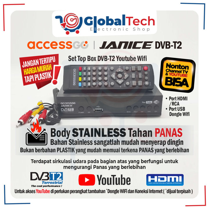 STB Set Top Box DVB-T2 Wifi AccessGo Body Full Metal BERGARANSI RESMI ...