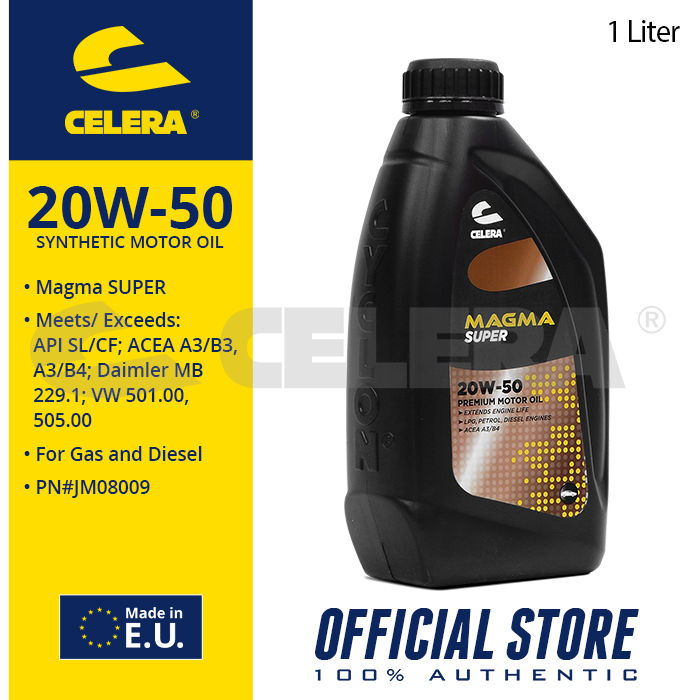 CELERA Magma Super 20W50 Premium Car Engine Oil for Gasoline and Diesel Engines 1L PN#JM08009 ...