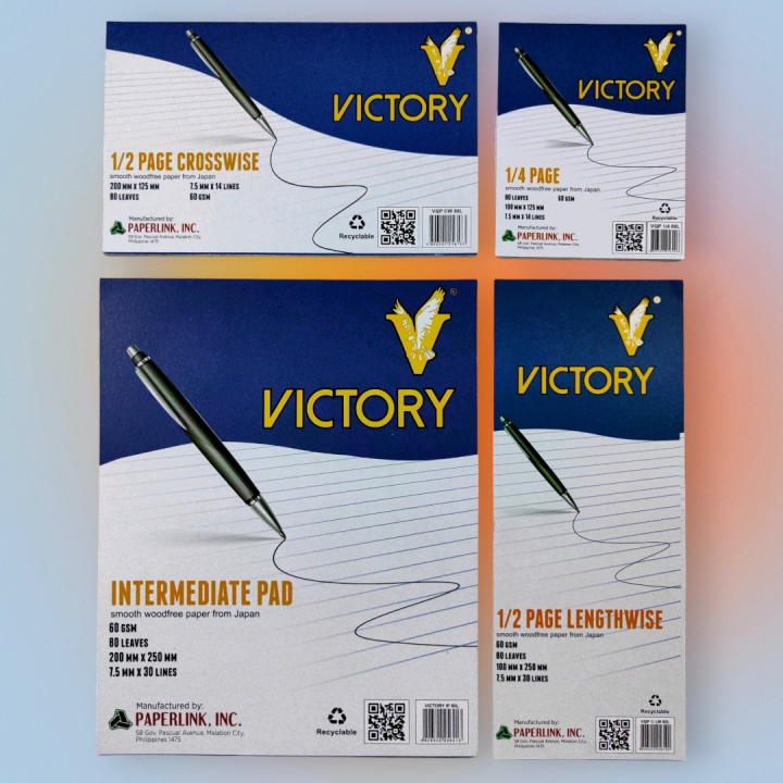 Victory Pad Paper 60GSM 80 Leaves/ Grade 1,2,3,4, Intermediate Pad ...