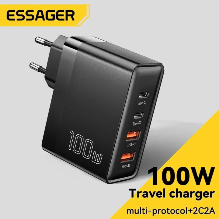 Essager 100W Gan Sạc 4-Cổng loại USB C Nhanh Chóng Sạc Pd Qc3.0 sạc ...