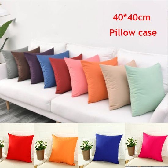 40x40cm Gối ôm vuông bọc gối nhà sofa vỏ gối trang trí đồng bằng màu ...