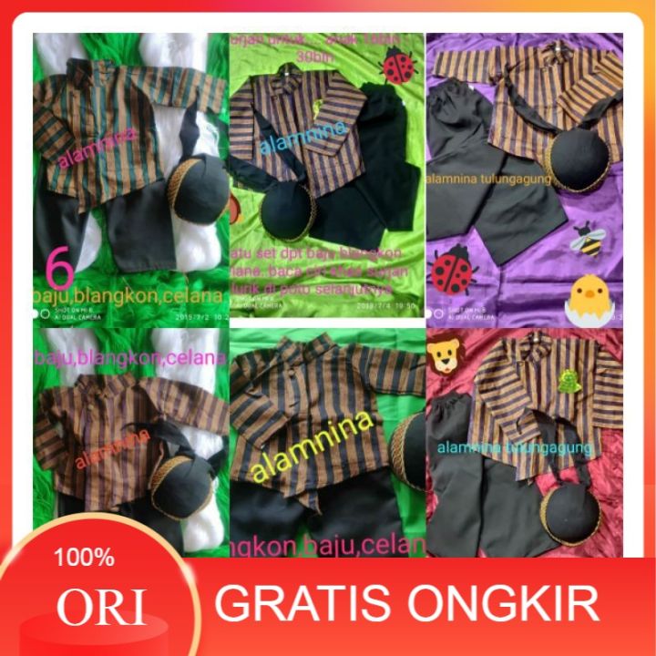 setelan lurik sorjan Surjan beskap bayi anak dewasa tedak siten komplit ...