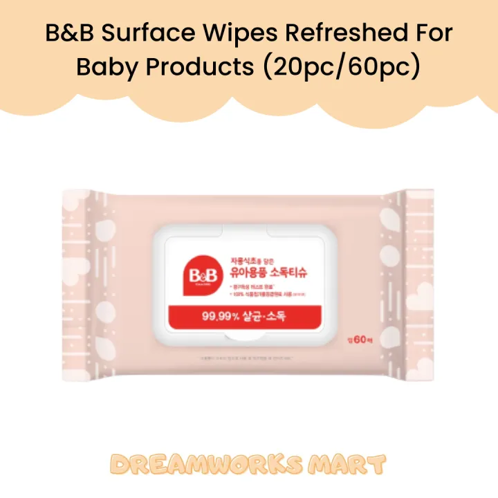 B&B Surface Wipes Refreshed For Baby Products (20pc/60pc) | Lazada ...