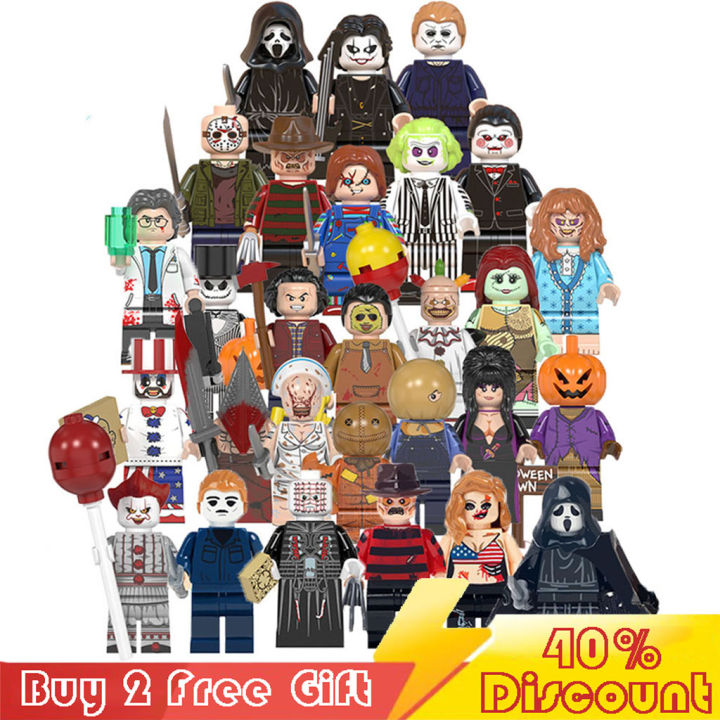 Halloween Horror Movie Zombie Jason Minifigures Kids Building Blocks ...