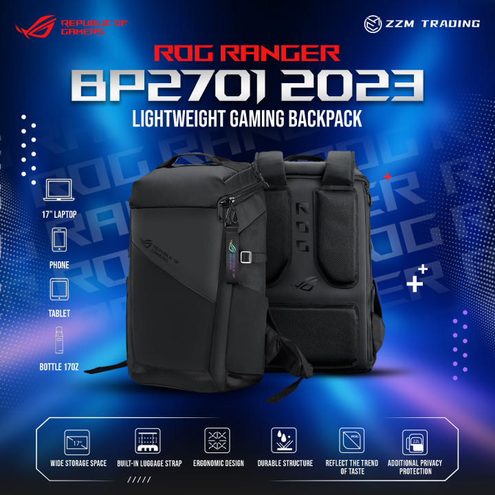 ASUS ROG Ranger BP2701/Cybertext Edition Gaming Backpack 17" Laptop ...