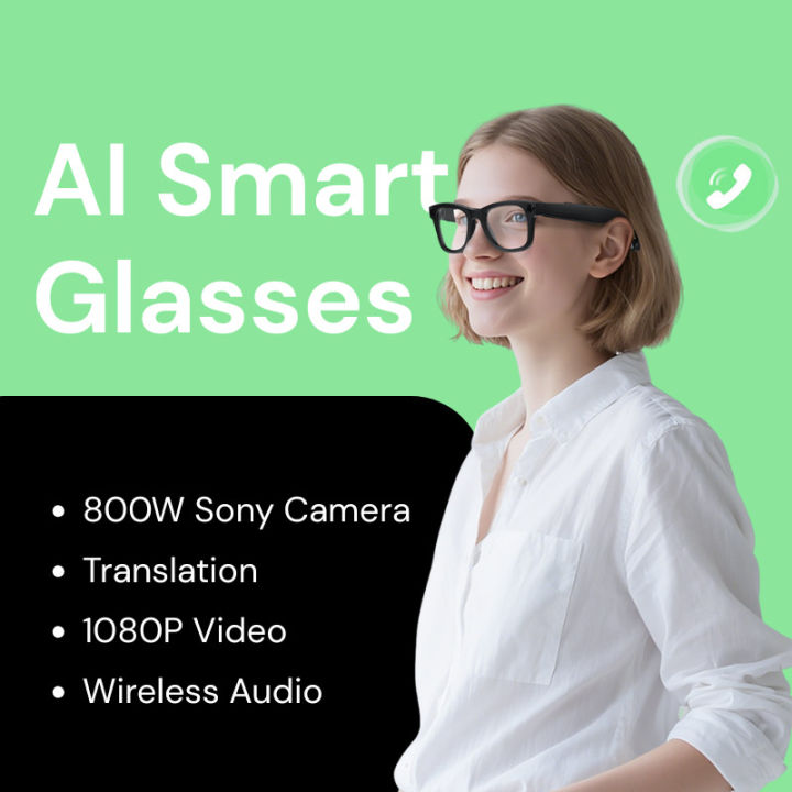 E02 Smart AI Glasses Sony HD Camera WiFi/Bluetooth ChatGPT Real-time ...