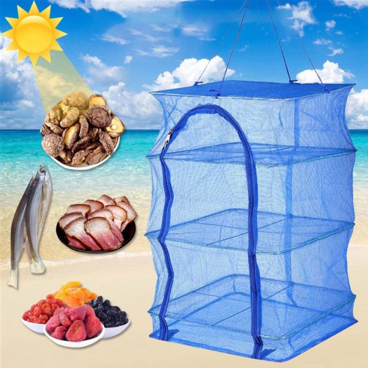 ANGY 4 Layers Flowers Buds Fish Dishes Dryer Hanging Rack Fish Bag ...
