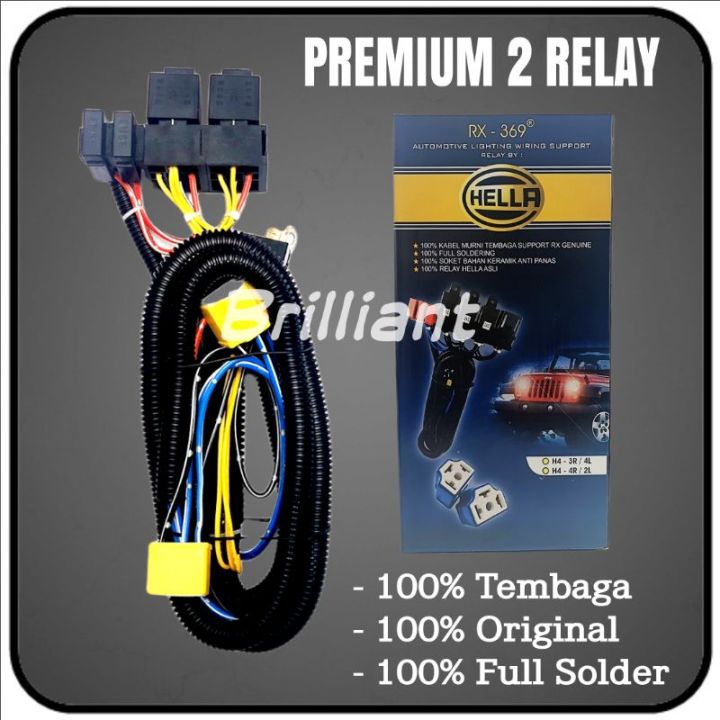 Vip3 * Kabel Set Relay Mobil Untuk Lampu Headlamp H4 - 2 Relay / 2 ...