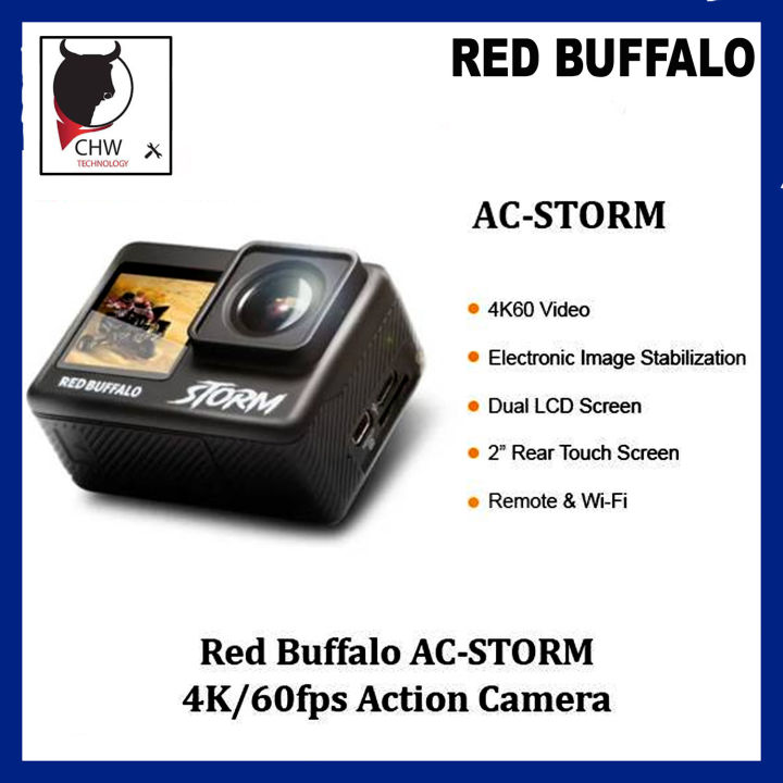 RED BUFFALO ORIGINAL AC-STORM 4K ACTION CAMERA FREE 64GB CARD | Lazada