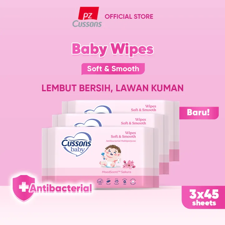 Cussons Baby Wipes Soft & Smooth 45 Sheet | Lazada Indonesia