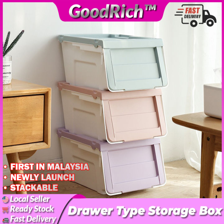 [1PCS] STACKABLE STORAGE DRAWER BOX /STORAGE CABINET /FLIP TOP PLASTIC ...