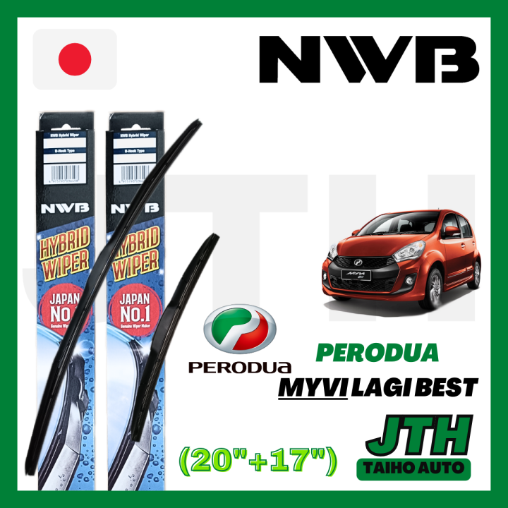 TAIHOAUTO NWB Wiper Blade Set Perodua Myvi Lagi Best 20"+17" Wiper Myvi Lagi Best Made In Japan ...