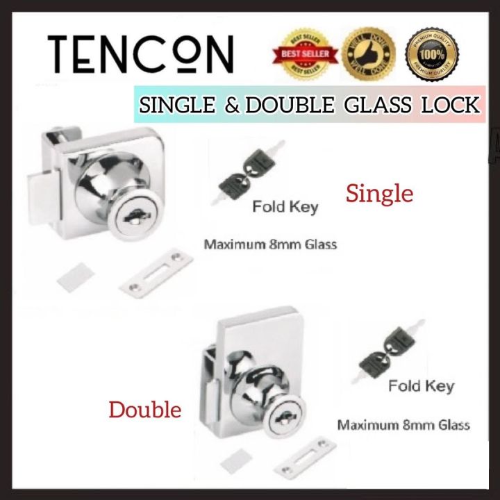 Single & Double Glass Door Lock kunci pintu kaca | Lazada