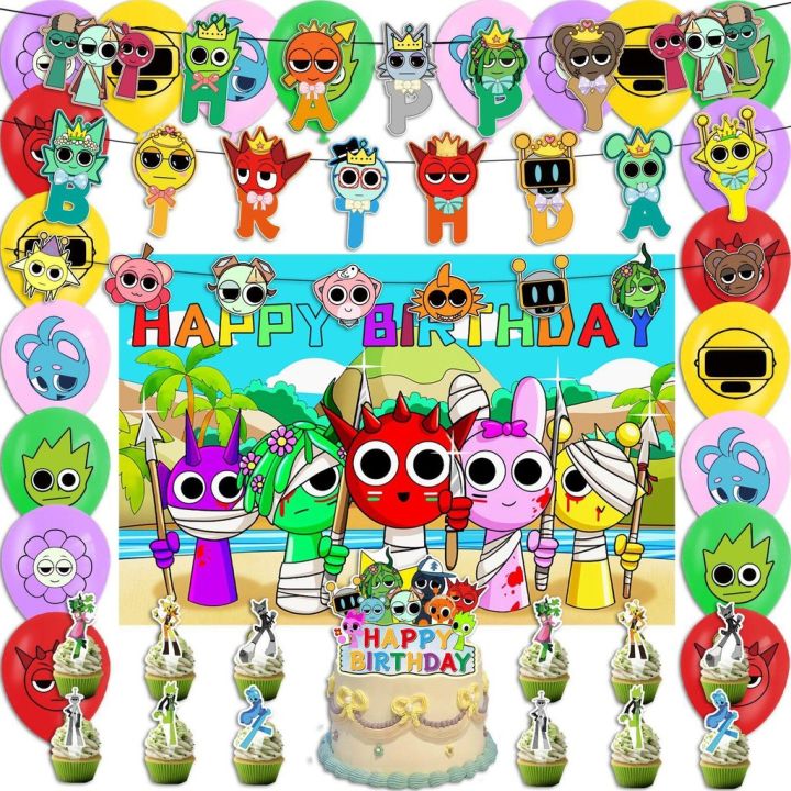 Incredibox Sprunki Birthday Party Balloon Set Cartoon Horror Game ...