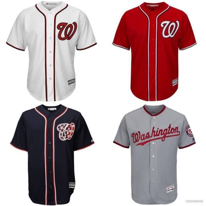 Hot MLB Washington Nationals Baseball Jersey Shirt Classic Cardigan ...