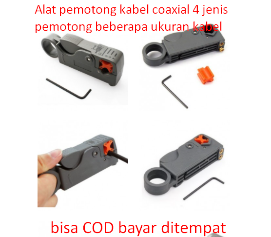 Alat pemotong kabel coaxial 4 jenis pemotong beberapa ukuran kabel ...