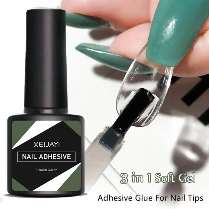3 in 1 Soft Gel Tip Adhesive Glue For False Tips Extend Press On Nails ...