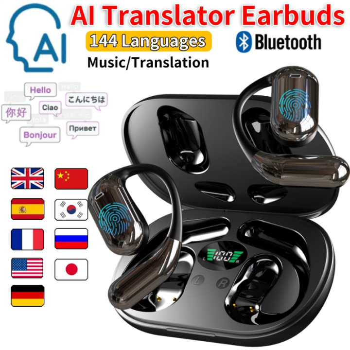 AI Translator Earbuds Real-Time Translators Headphones 144 Languages ...