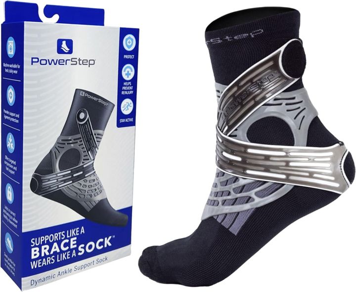 Powerstep Dynamic Ankle Stability Sock, Ankle Brace and Compression ...