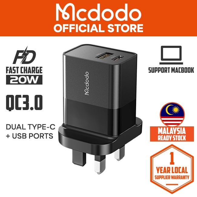 100% ORIGINAL MCDODO CH-1301 20W PD Fast Charge Charger CH-1302 20W PD ...