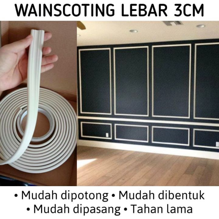 5 Meter Wainscoting pvc foam / Wall Skirting / Wainscoating / Frame ...