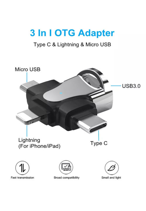 Universal OTG Adaptor And Peripheral Connector With Lightning Type-C ...