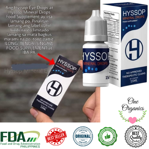 One Organics | Hyssop Mineral Drops Original FDA Approved 15ml Best ...