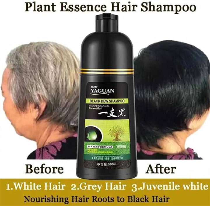 YAGUAN Black /Brown Dew Shampoo Herbal blackening hair dye shampoo ...