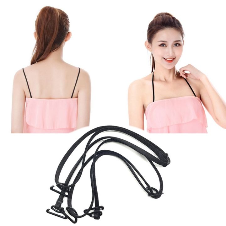 SUNIME Elastic Bra Accessories Invisible Straps Solid Color Cross Bra ...