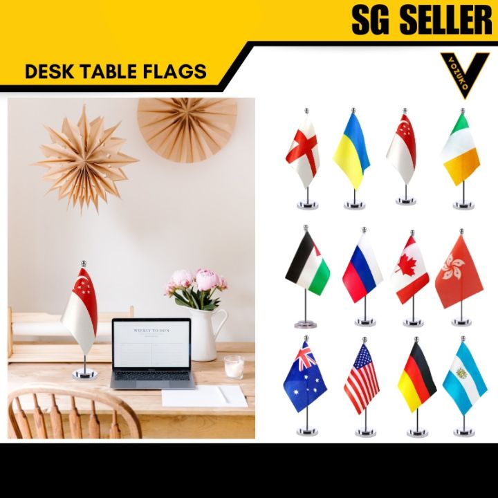 [SG SELLER] National Table Flags All Countries World Desk Flag ...
