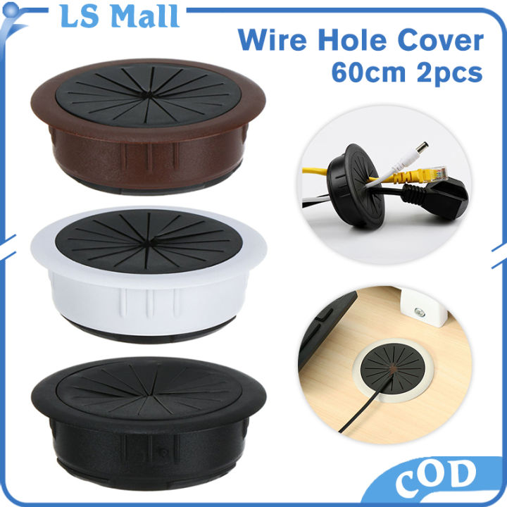 2PCS 60mm Flexible Desk Grommets Wire Cord Hole Cover for Managing and ...