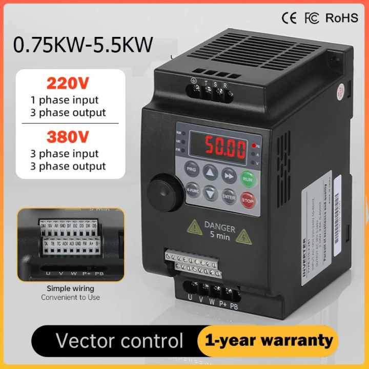 【Thailand Stock】220V/380V Economical VFD Variable Frequency Drive Converter Inverter 0.75KW/1 ...