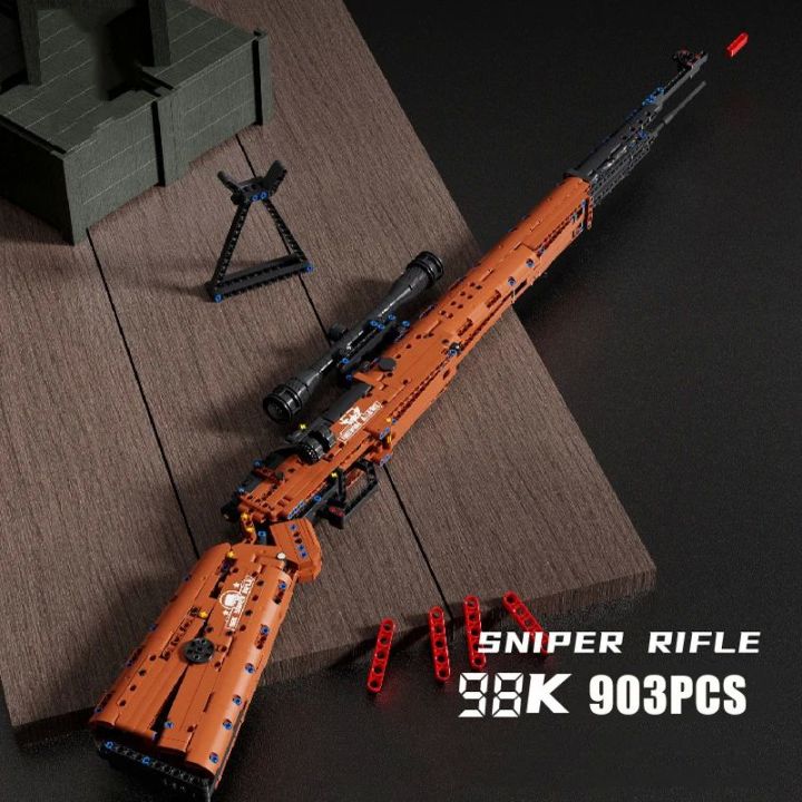 📌Promotion📌Military WW2 98K AWM Sniper Rifle Model Building Blocks MOC ...
