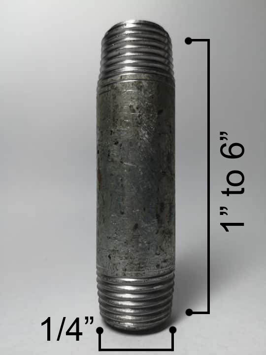 G.I. Nipple (Galvanized) Seamless (1/4" Diameter) (1" to 6" Length ...