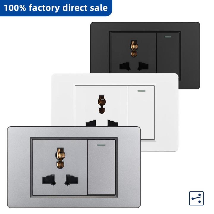 VISWE 2 way switch wall socket universal socket 1 gang switch wall switch socket with switch 3 ...